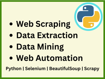 Python web scraping , Data extraction and Web automation | Upwork