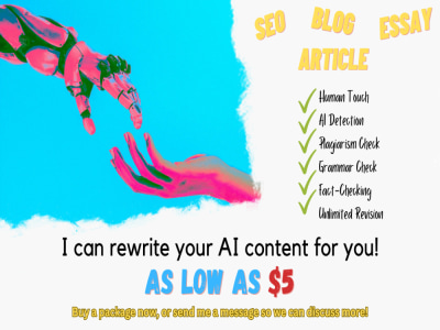 REWRITTEN AI CONTENT with Human touch | Upwork