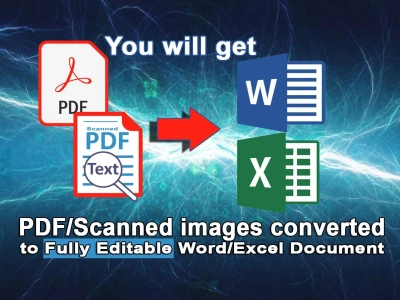 PDF/Scanned image converted to fully editable Word/Excel Document | Upwork