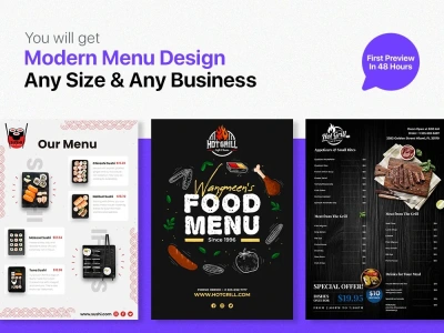 An awesome, classic, stunning, and modern restaurant menu design. | Upwork