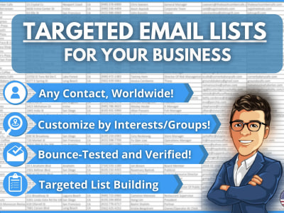 Targeted email lists are delivered based on your business | Upwork