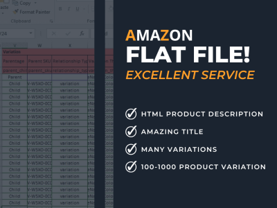 An excel flat file of all product variations for amazon | Upwork