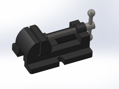 SolidWorks Model: Compact Vise with Integrated Adjustment System | Upwork