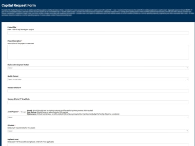 A custom, automated procurement/CAPEX request workflow in Smartsheet ...