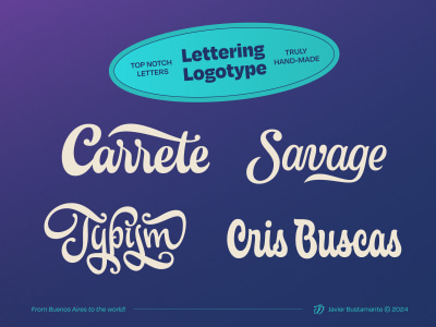 A true hand-made lettering logotype (script, expressive or type style ...