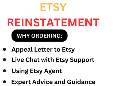 Etsy reinstatement for suspended Etsy through appeal letter for Etsy reopen | Upwork