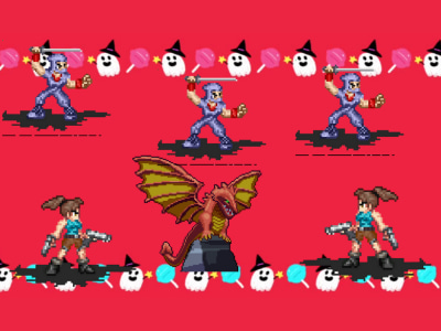 2d game character pokemon pixel art animation sprite sheet, scenery nft ...
