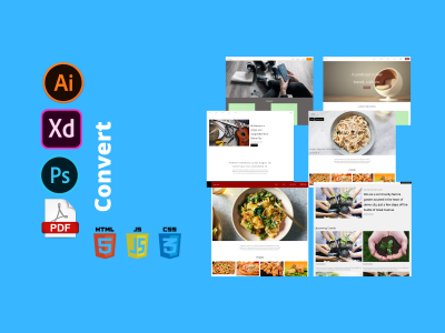 A PSD, PDF, XD, AI to Responsible HTML, CSS, JavaScript Website design ...