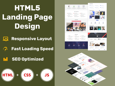 HTML5 and CSS3 Landing Page, Custom Web Design, Animations, Call-to-action | Upwork