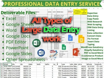 Data entry, copy paste, web research and excel data entry | Upwork