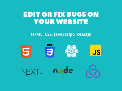Edit or fix bugs on your HTML CSS JavaScript ReactJs website | Upwork