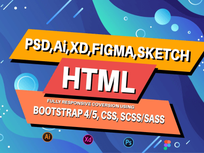 Any designs converted to html/css/javascript | Upwork