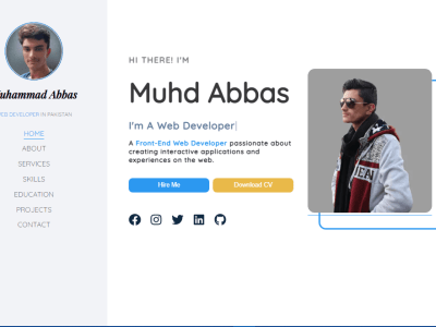 A portfolio website with HTML, CSS, Javascript and React js. | Upwork