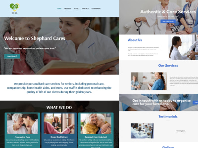 Healthcare staffing agency website, elderly care website landing page | Upwork