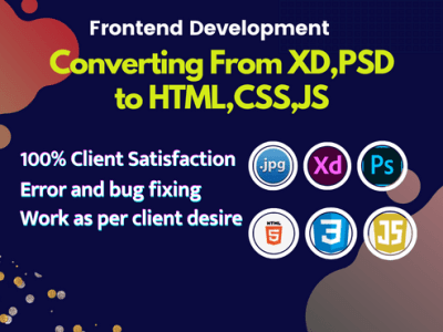 Convert PSD, xd, sketch, figma to HTML and frontend development | Upwork
