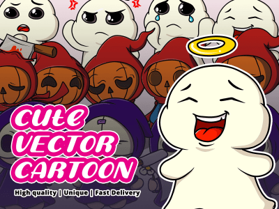 Cute simple vector cartoon character for stickers | Upwork