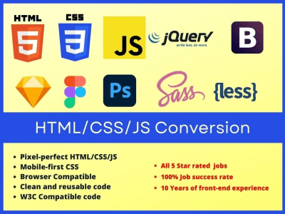 Figma/PSD/XD design converted to a responsive pixel-perfect HTML/CSS/JS | Upwork