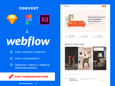 Responsive, pixel-perfect webflow website design | Figma to webflow expert | Upwork
