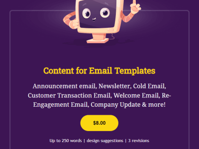 Content for Email Templates | Upwork