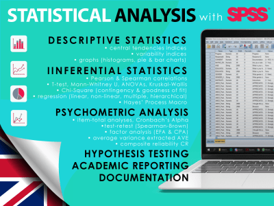 Descriptive and inferential statistical analysis of your data with SPSS | Upwork