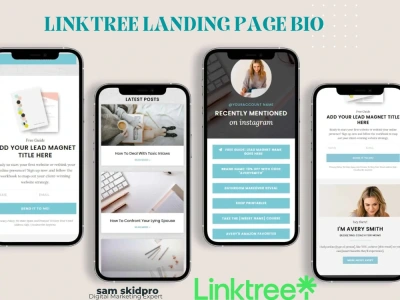 A professional linktree bio landing page link setup and customised | Upwork