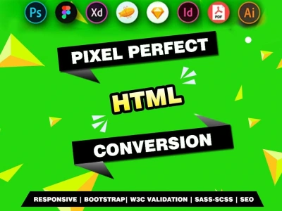 Figma | Psd | Xd | to fully responsive Html5, Css3, Js, Bootstrap website | Upwork