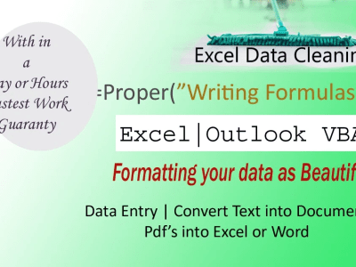 Data Cleaning | Formulas | VBA Excel, Word and Outlook Automation and More | Upwork