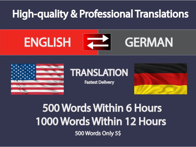 English to German translation 5000 words within 1 day | Upwork