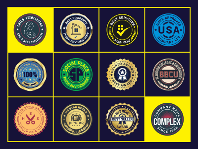 A customized golden award luxury round patch seal label/sale badge logo ...