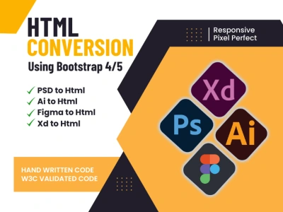 Pixel Perfect, Responsive Psd/Xd/Ai/Figma to HTML/CSS/Bootstrap | Upwork