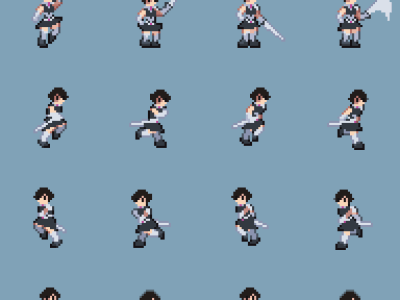 Professional pixel art character spritesheet with animations | Upwork
