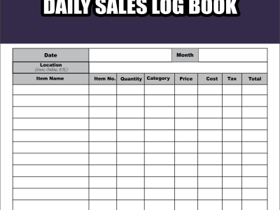 Simple and easy-to-use Daily Sales Log Book | Upwork