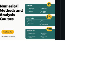 Assistance in Numerical Methods and Analysis Course Conceptually | Upwork