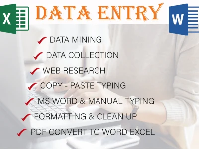 Perfect data entry, manual, typing,web research & convert PDF to word/excel | Upwork