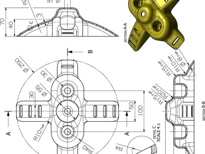 A best-labeled Autocad Drawing of any product or machine design. | Upwork