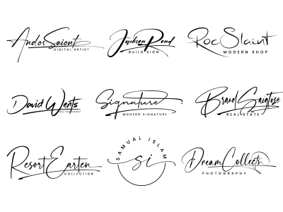 Signature, handwritten, scripted, cursive, handwriting logo design | Upwork