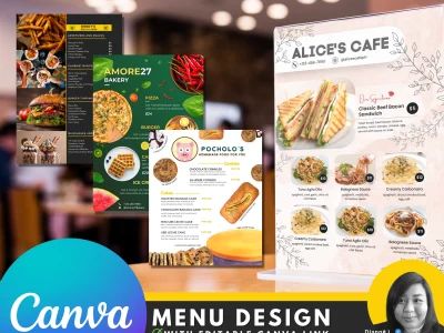 A creative MENU DESIGN made in Canva. | Upwork
