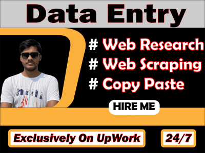Best Data entry, Excel, Lead generation, Web Research, Copy paste ...
