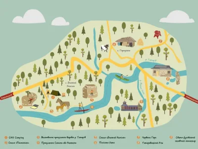 An illustrated map in a cartoon doodle style | Upwork
