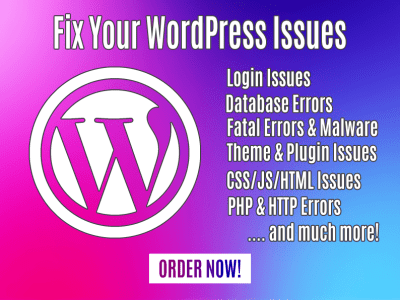 WordPress Bug Fixes, Plugin Fixes, Theme Fixes, MySql Fixes, 500 Error fix | Upwork