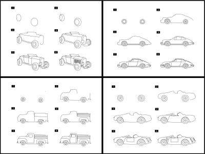 Step by step car line drawing | Upwork