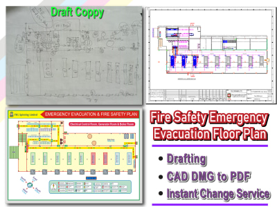 Fire Safety Evacuation Floor Plan Design for industries or Workplace ...