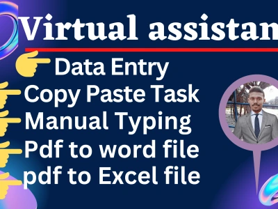 Virtual assistant,Excel Data Entry web research and copy paste Task easily | Upwork