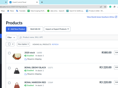 WordPress Data Entry/Product upload WooCommerce - Shopify product entry ...