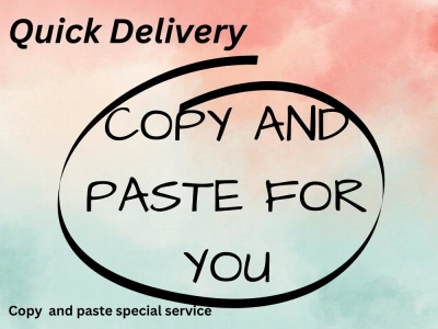 Copy and paste special services. | Upwork