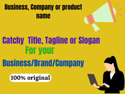 A catchy and memorable slogan or tagline with my expert writing ...