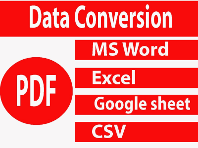 Data conversion PDF into MS Excel, MS Word, CSV format | Upwork