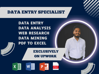 Excel data entry, data analysis, list building and web research | Upwork