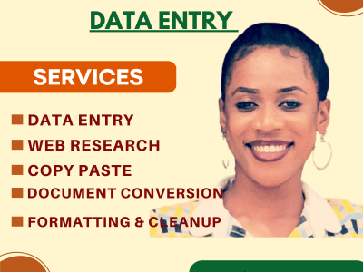Data entry, web research, typing, copy paste, document conversion | Upwork