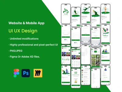 A modern and professional mobile app and web landing page UI/UX designs ...